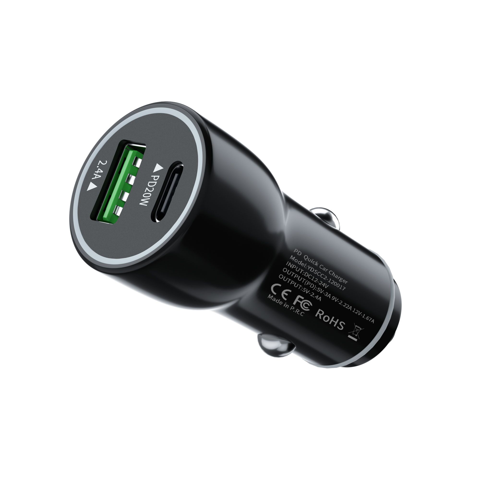 Τροφοδοτικά USB: YDSCC-12 UNIVERSAL ΦΟΡΤΙΣΤΗΣ ΑΥΤΟΚΙΝΗΤΟΥ USBA + TYPEC3A