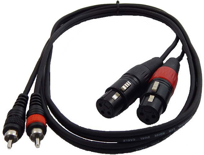 RCA: TPC-021 ΚΑΛΩΔΙΟ 2 RCA ΑΡΣΕΝΙΚΑ - 2 XLR ΘΗΛΥΚΑ 1,5m